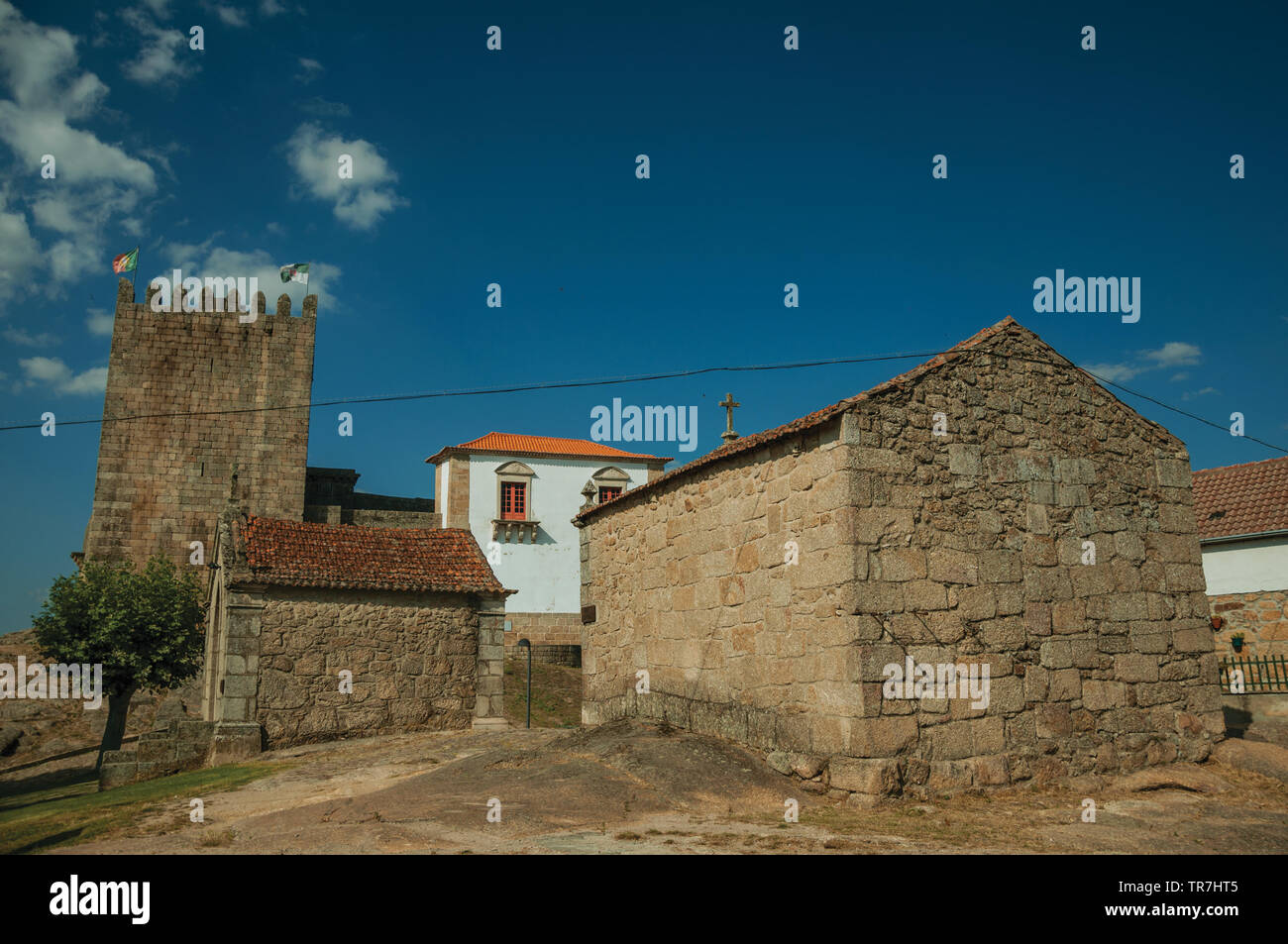 Chapels of Saint Anthony and Calvary with stone walls at the medieval ...