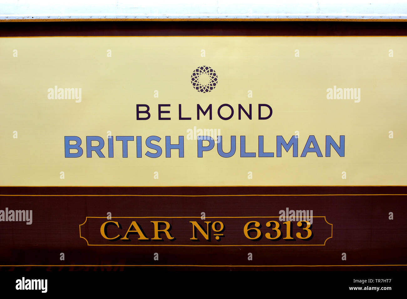 London, England, UK. Pullman carriage of the Venice Simplon Orient ...