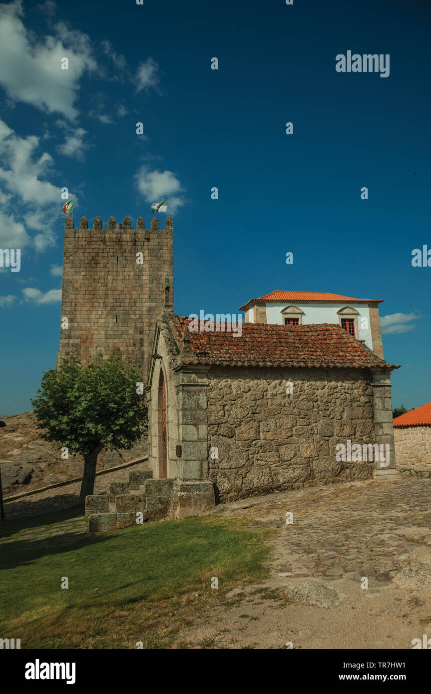 Chapels of Saint Anthony and Calvary with stone walls at the medieval ...