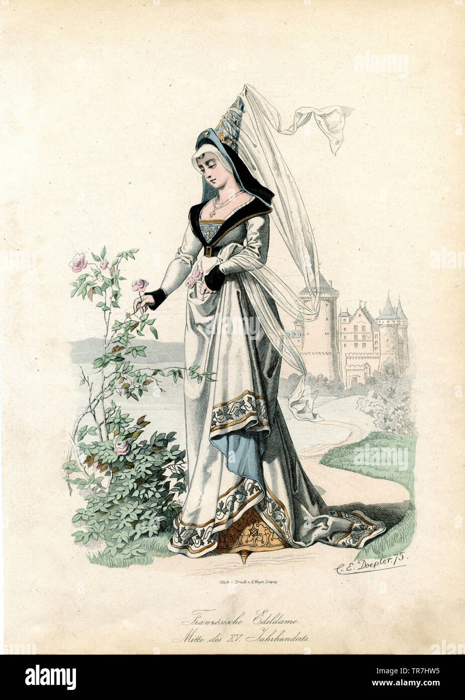 Medieval french noblewoman hi-res stock photography and images - Alamy