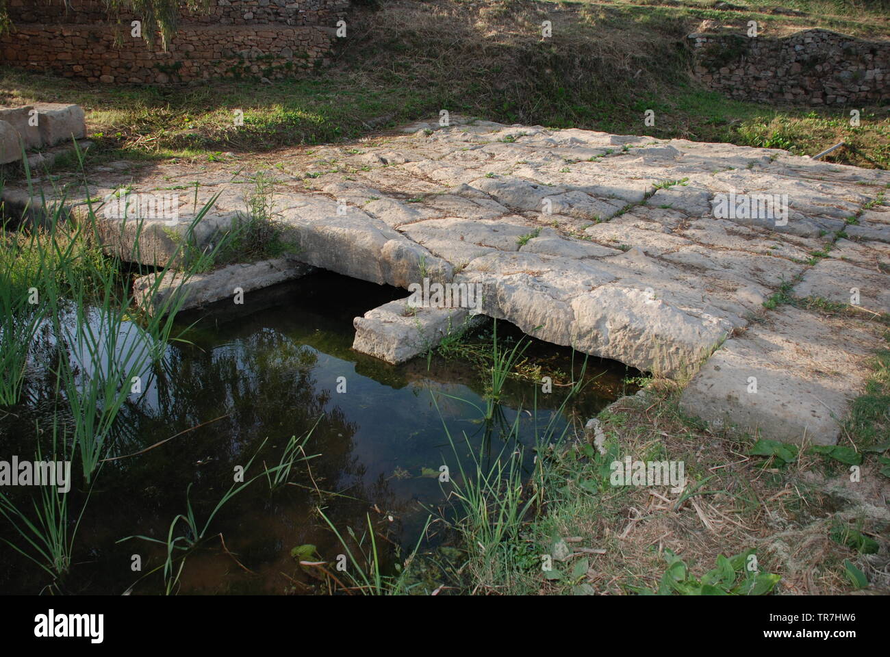 Ancient stone bridge at the ancient temple of goddess Artemis at ...