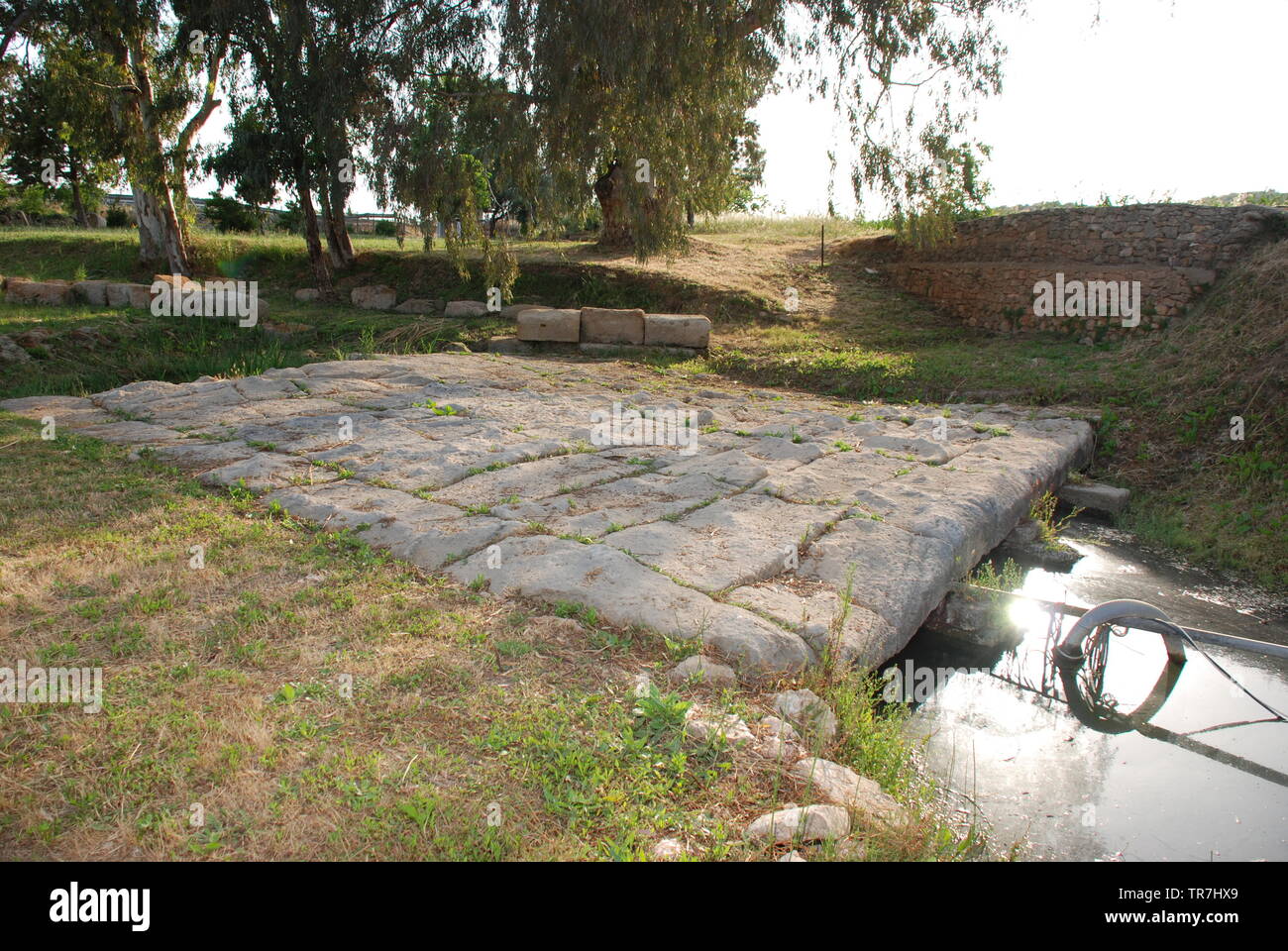 Ancient stone bridge at the ancient temple of goddess Artemis at ...
