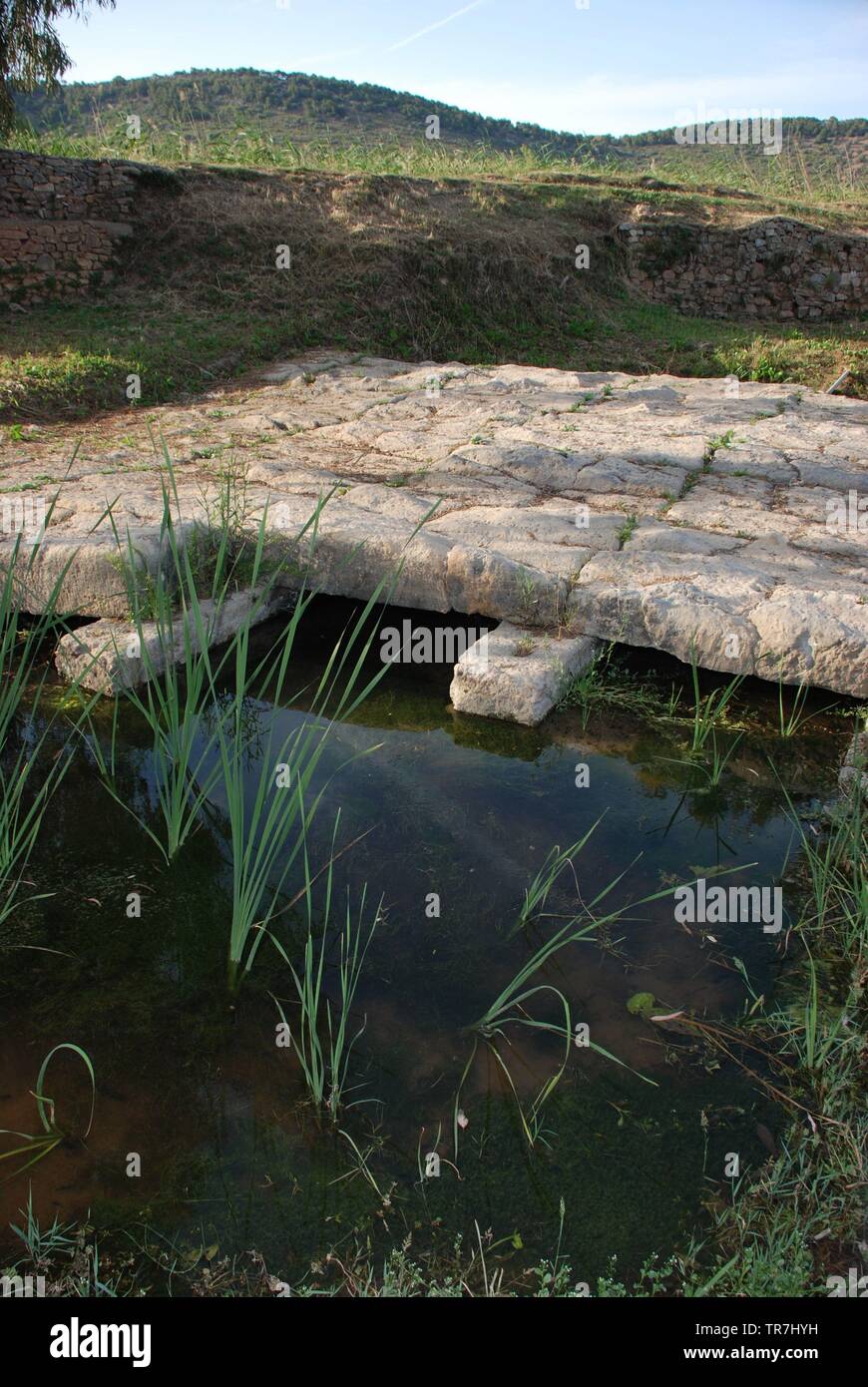 Ancient stone bridge at the ancient temple of goddess Artemis at ...
