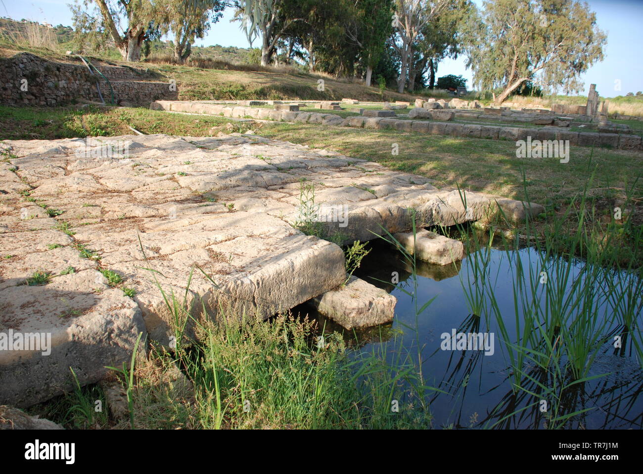 Ancient stone bridge at the ancient temple of goddess Artemis at ...