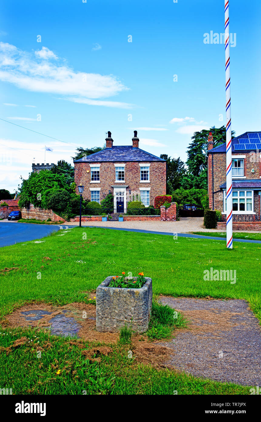 Period Properties and Maypole, Aldborough, North Yorkshire, England ...