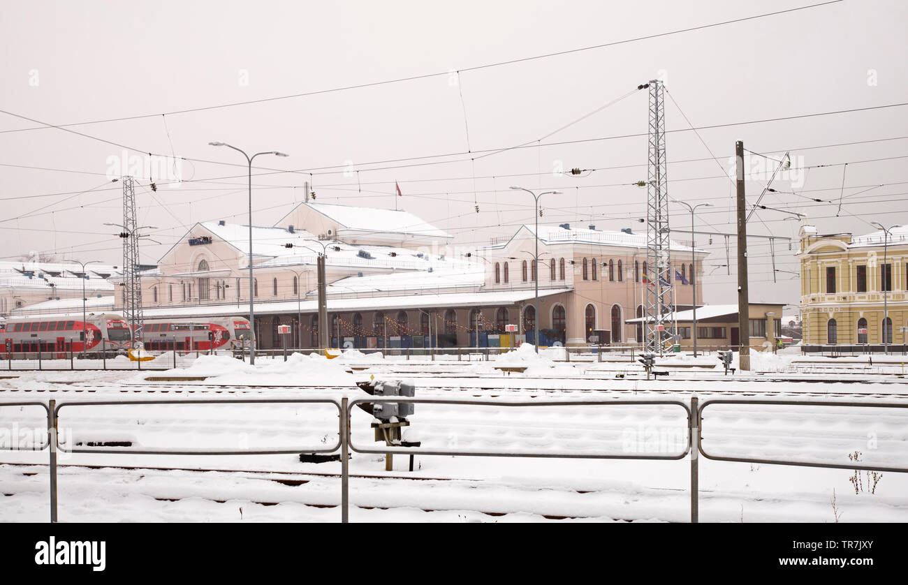 Vilnius railway station. Lithuania Stock Photo - Alamy
