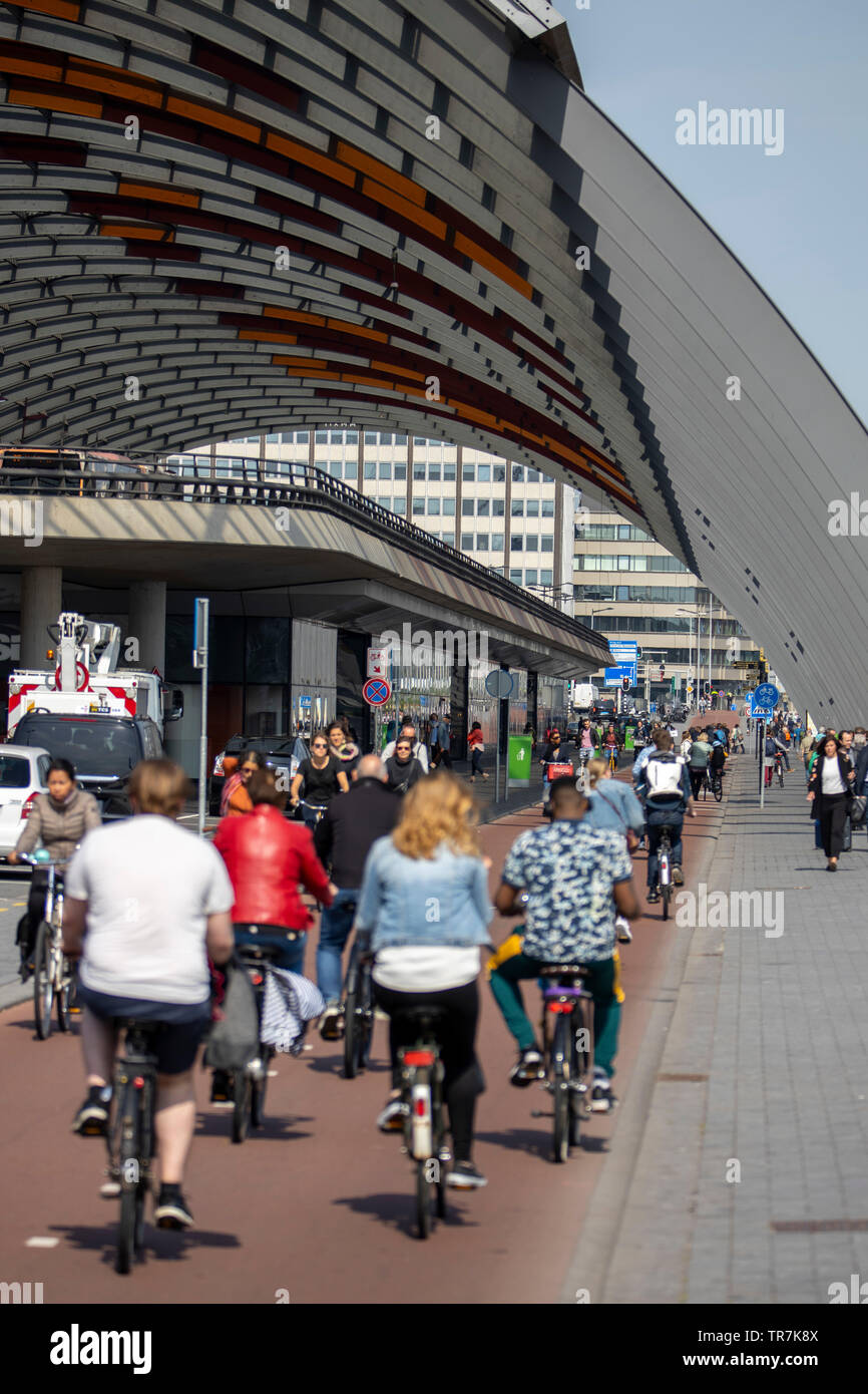 Amsterdam, the Netherlands, bike path, bicycle highway, part of the ...