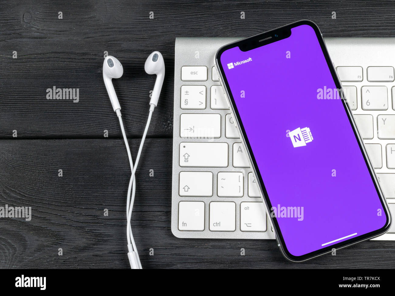 Sankt-Petersburg, Russia, June 2, 2018: Microsoft OneNote office ...