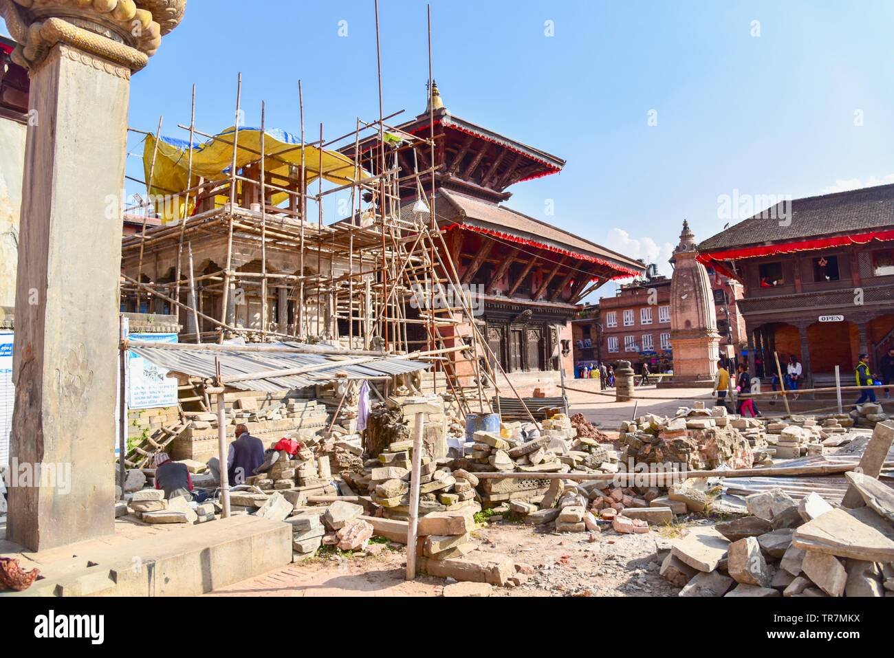 Debris and Collapsed Stones After Nepal Earthquake Stock Photo - Alamy
