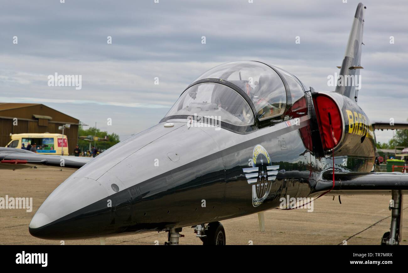 The Breitling Jet Team - Czech Aero L-39 Albatros jet on the flightline ...