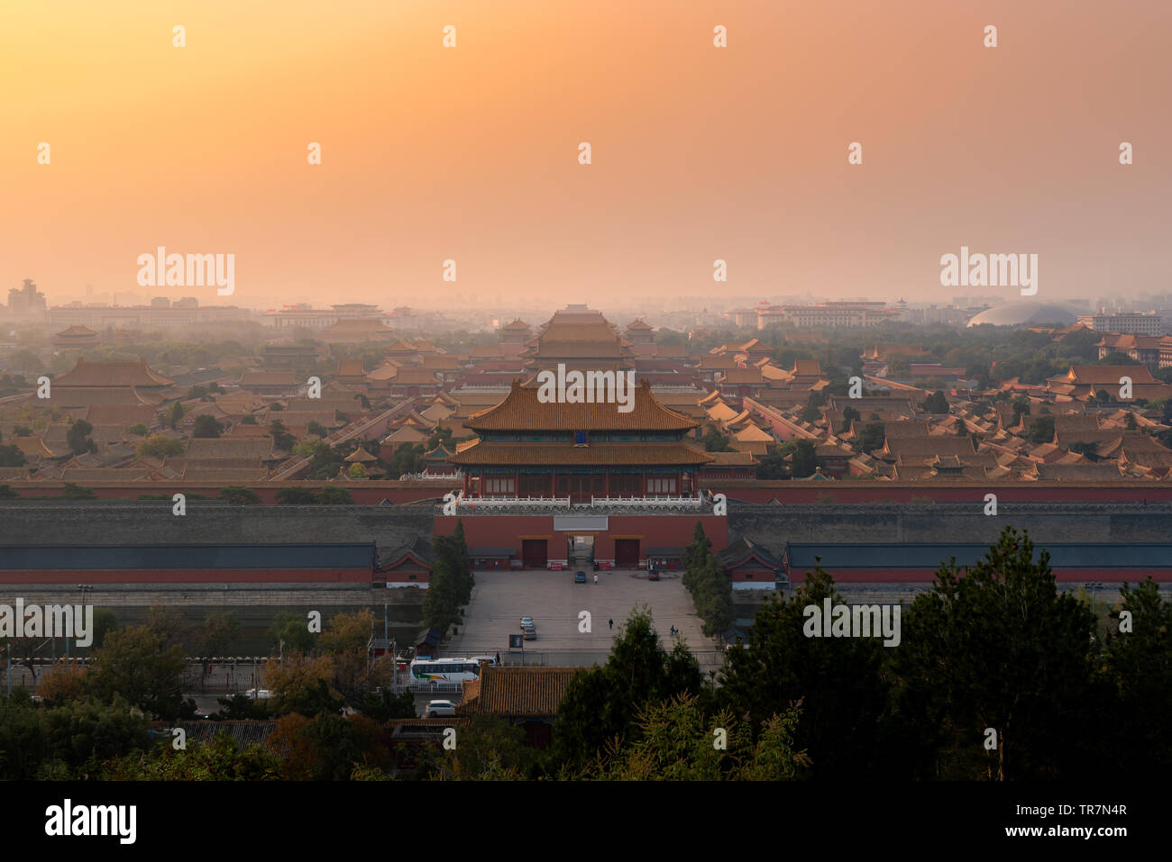 Beijing ancient Forbidden City in morning at Beijing, China Stock Photo ...
