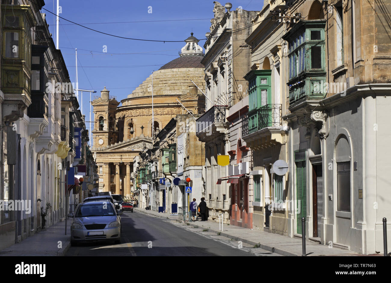 Old street in Mosta. Malta Stock Photo - Alamy
