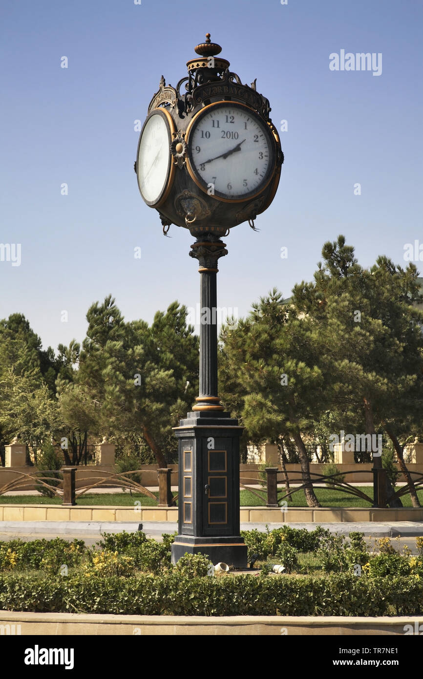 Clock in Lokbatan near Baku. Azerbaijan Stock Photo - Alamy