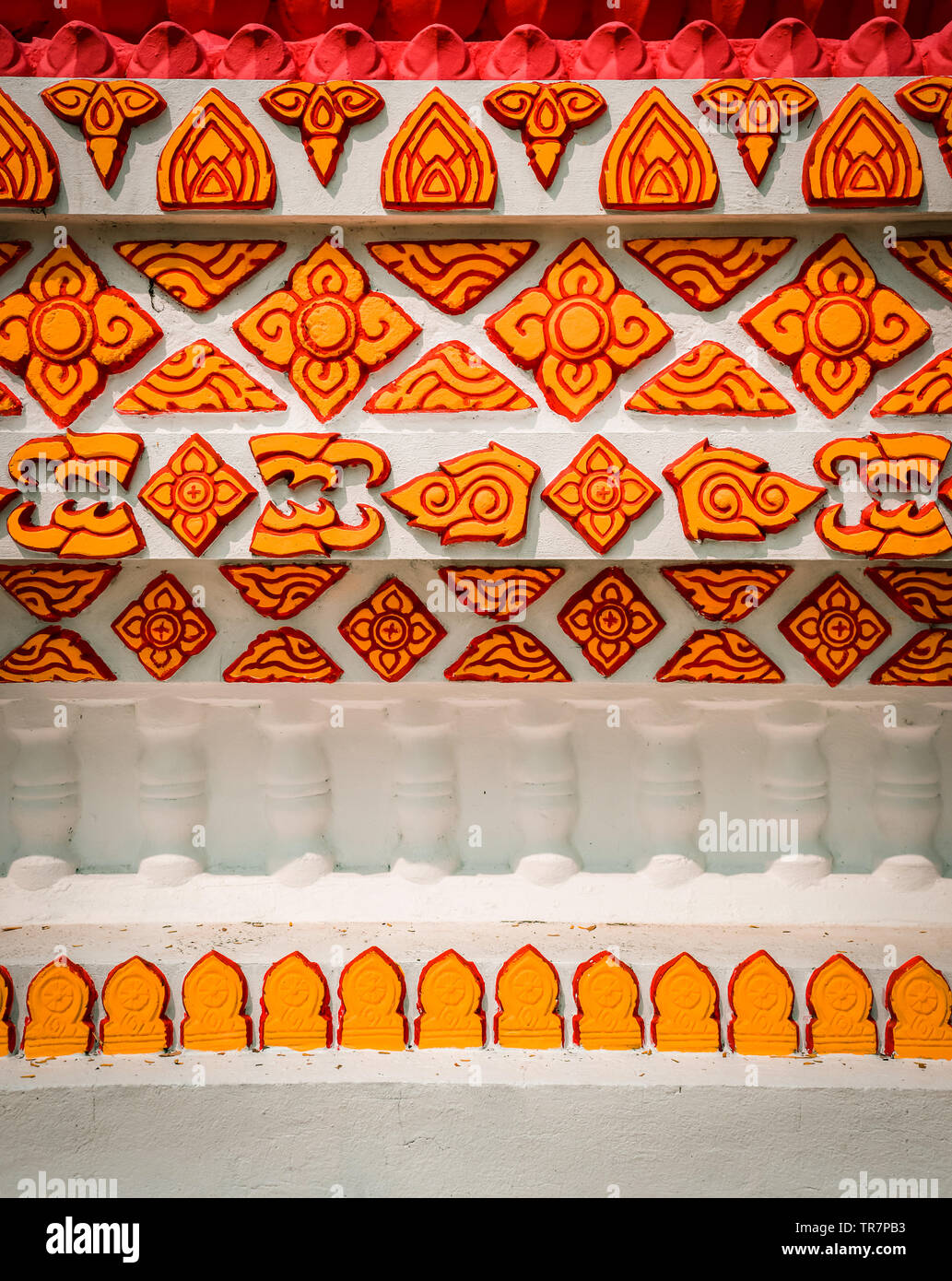 pattern buddhism temple thailand / Asian traditional art design on wall ...