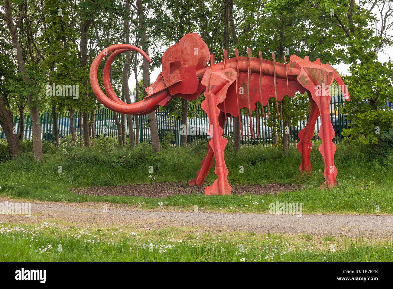 A Mammoth sculpture at Teessaurus Park,Middlesbrough,England,UK Stock ...