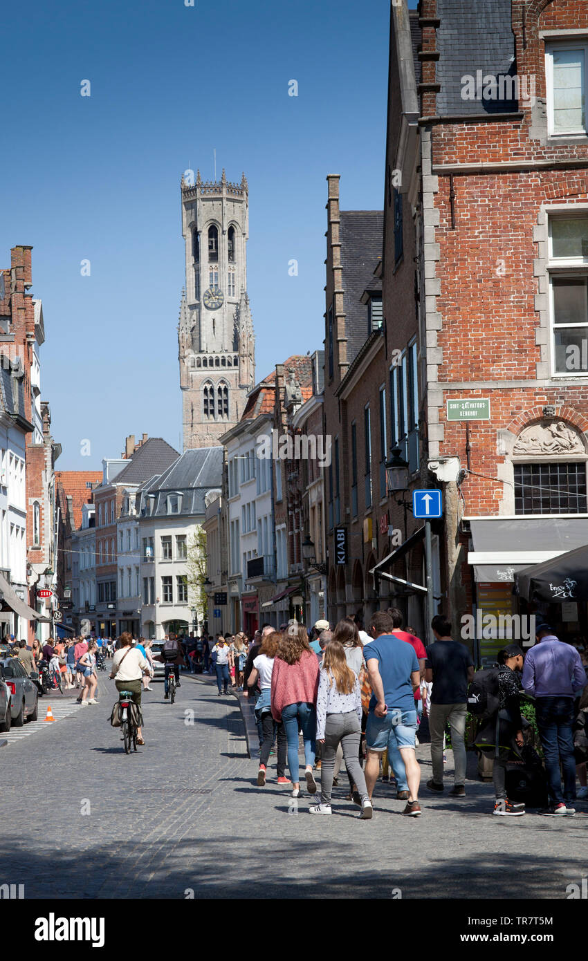 Belfry clock tower, Bruges, Belgium, Europe Stock Photo - Alamy