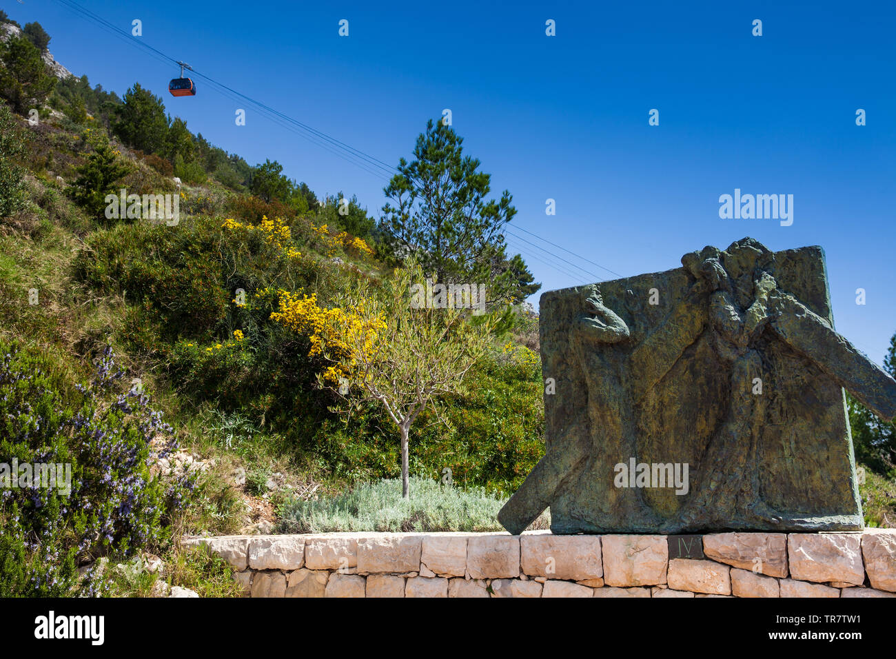 DUBROVNIK, CROATIA - APRIL, 2018: Cable car and the Stations of the ...