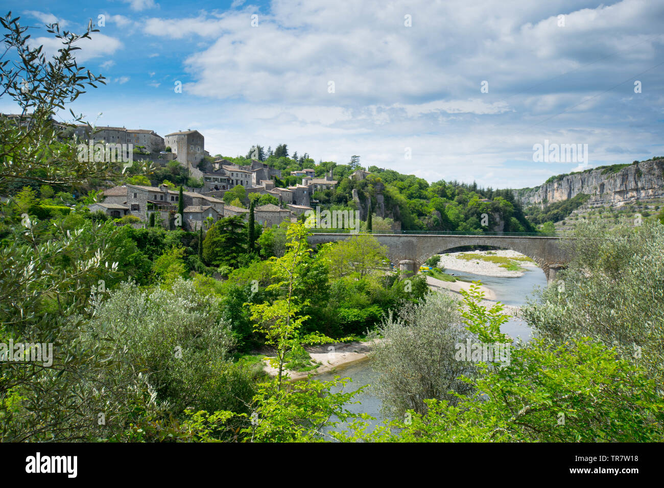 medieval village of Balazuc in the Ardeche region in France Stock Photo ...