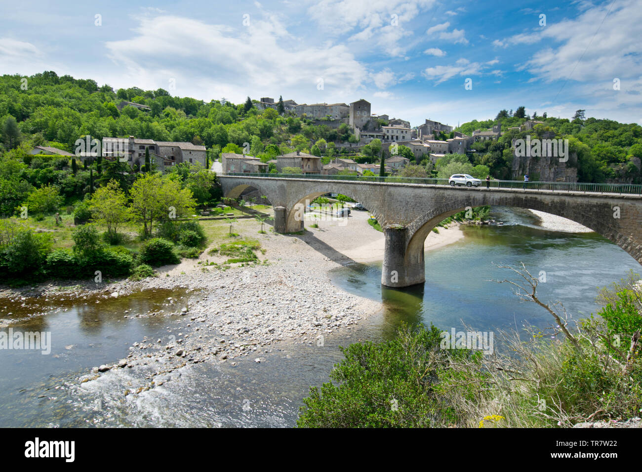 medieval village of Balazuc in the Ardeche region in France Stock Photo ...