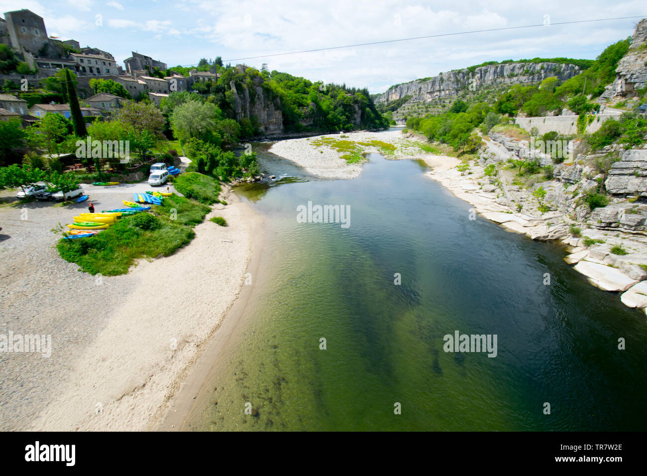 medieval village of Balazuc in the Ardeche region in France Stock Photo ...