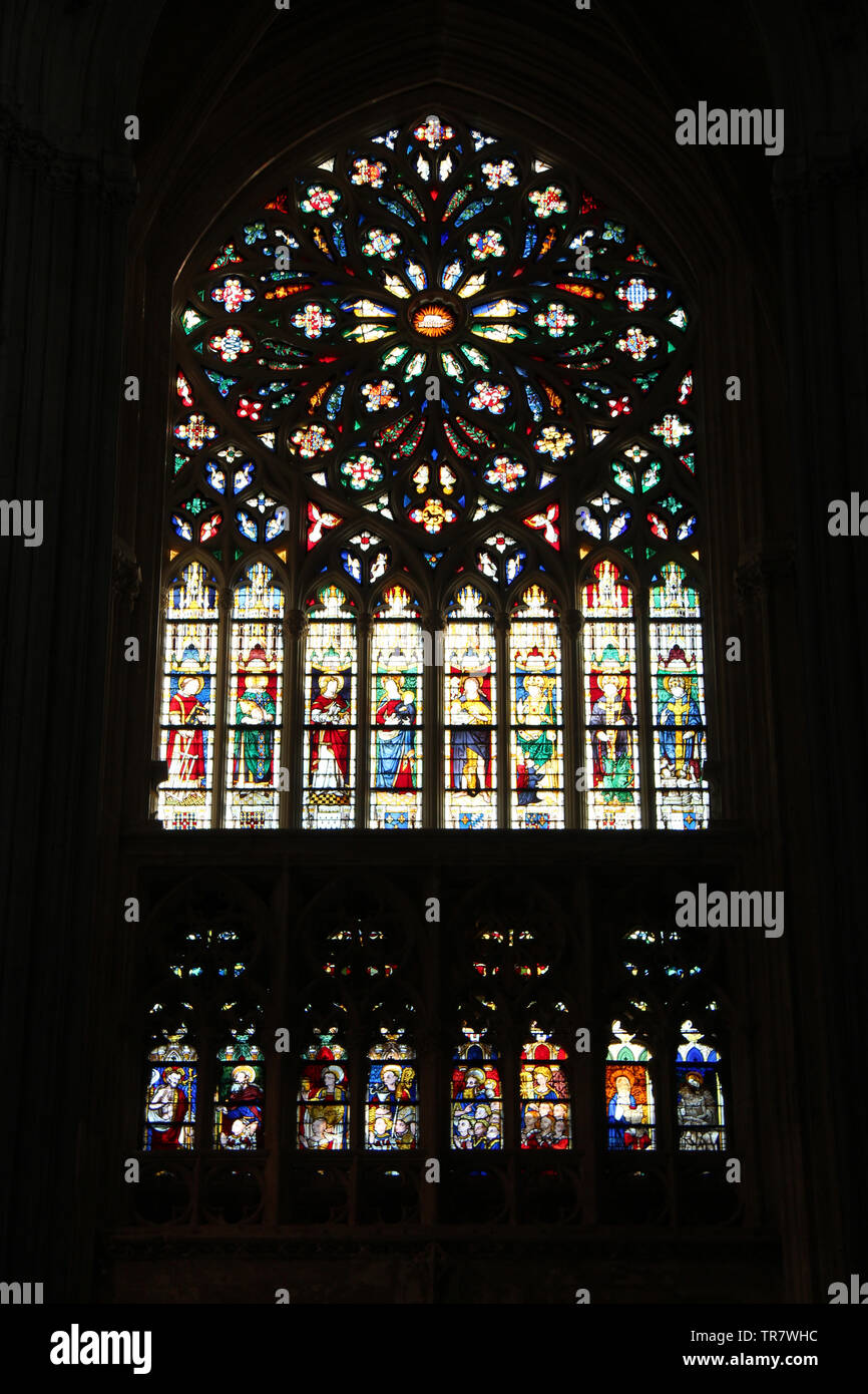 Stained Glass Window In The Saint Gatien Cathedral In Tours France