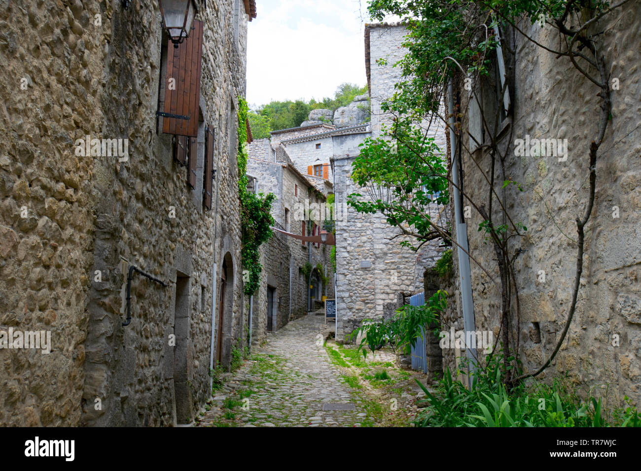 medieval village of Larnas in the Ardeche region in France Stock Photo ...