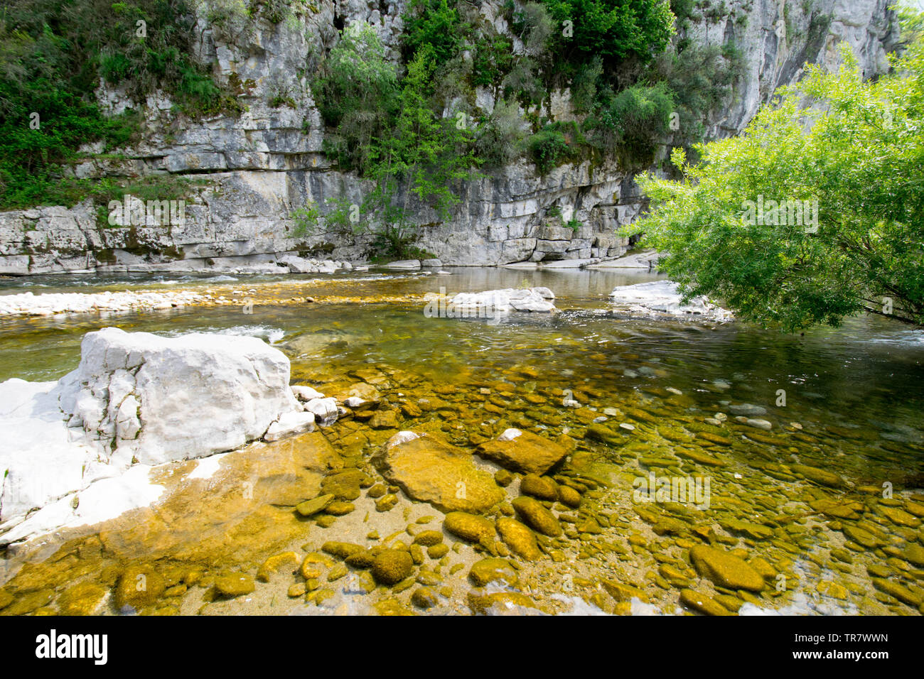 Ardeche river at Labeaume in the Ardeche region in france Stock Photo ...