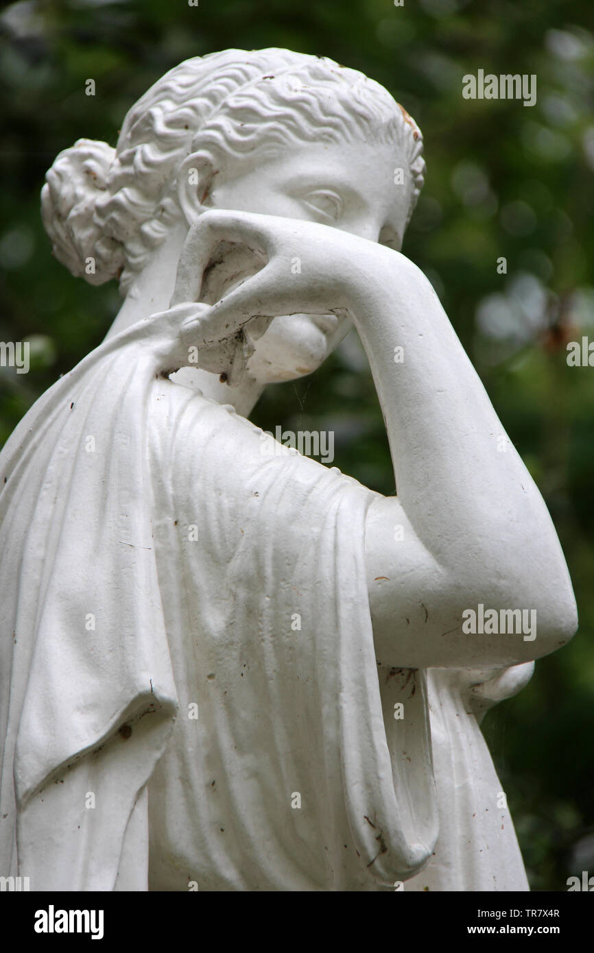statue of a draped woman (allegory ?) in a public park in angers ...