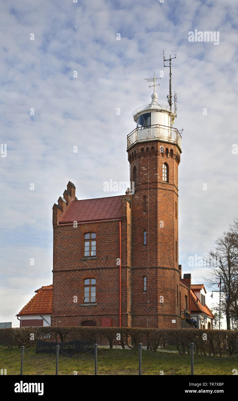 Lighthouse in Seamen in Ustka. Poland Stock Photo - Alamy