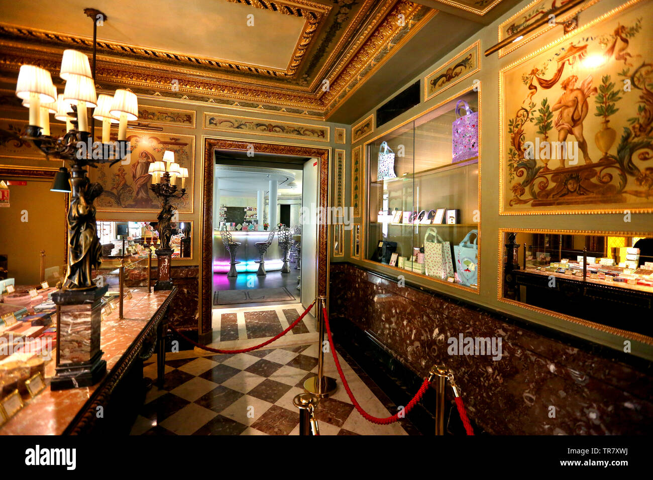 The opulent and luxurious interior of Laduree, a famous tea shop and ...