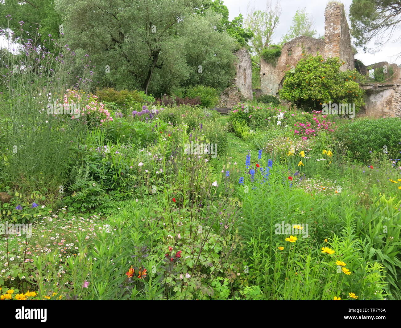 Lush English planting and the ruins of an Italian medieval town create ...