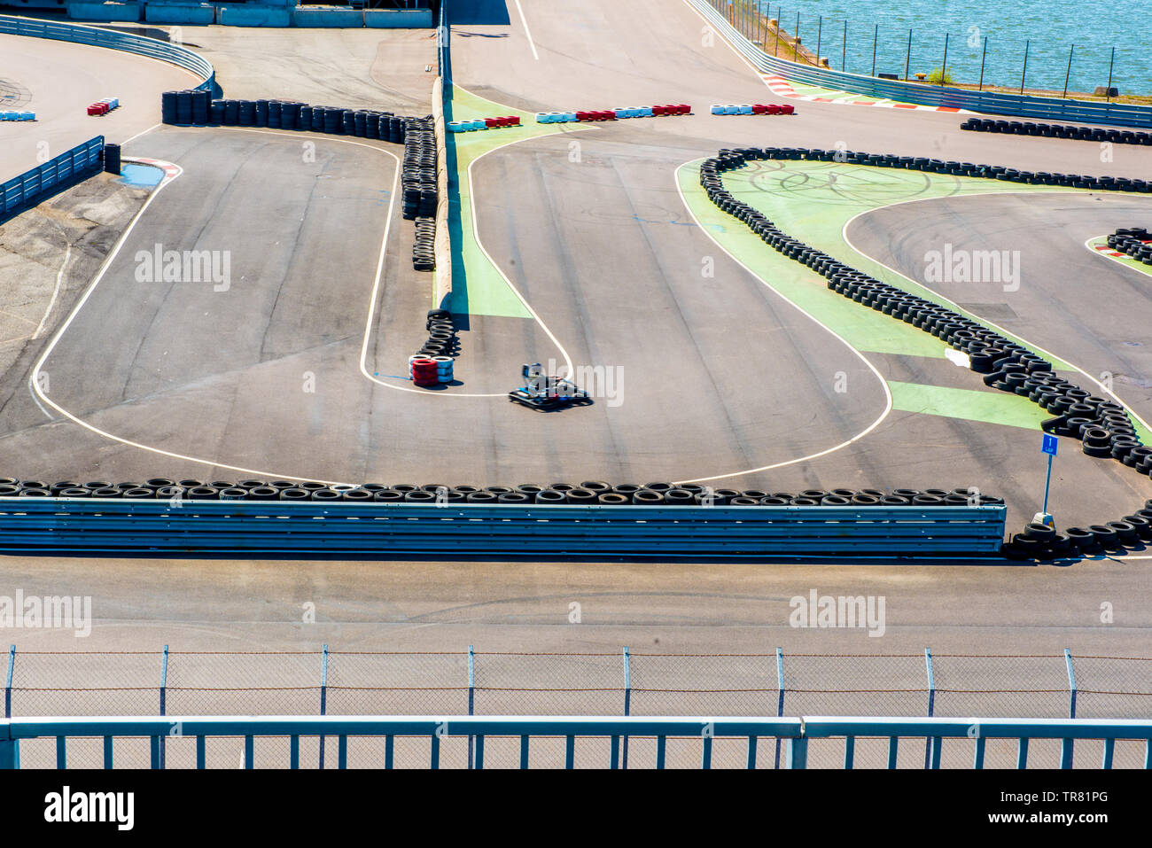 Outdoor go cart track with tight curves Stock Photo - Alamy