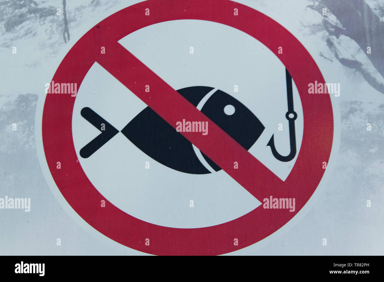 Close up view of "Don't Fishing" sign Stock Photo - Alamy