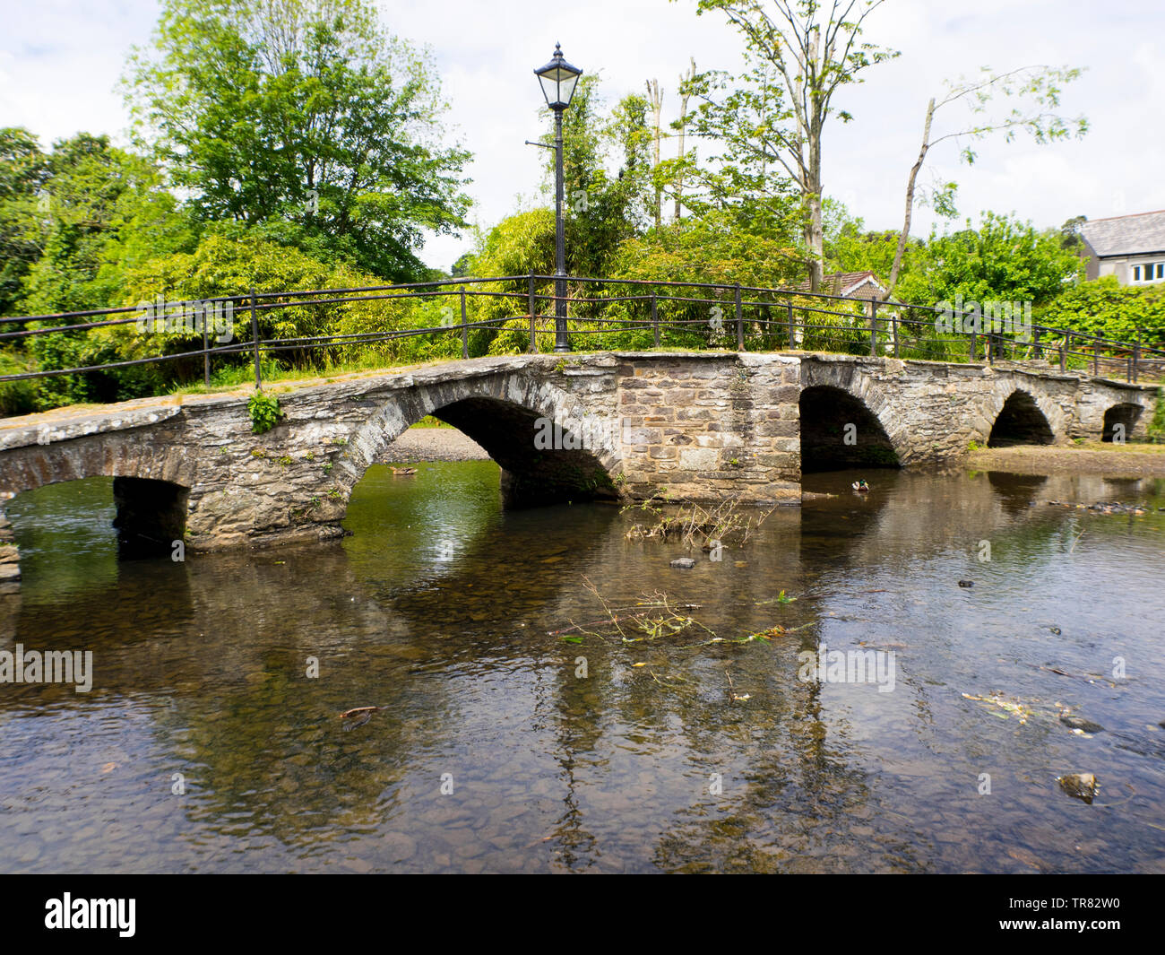 Prior's Bridge over the River Kensey, Launceston, Cornwall, UK Stock ...