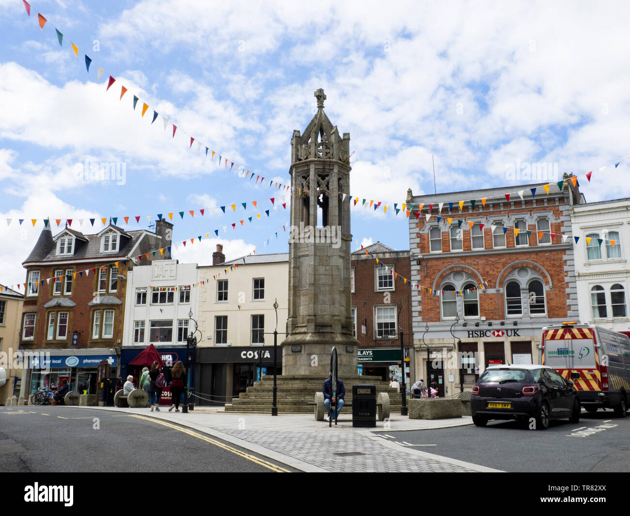 Launceston town centre, Cornwall, UK Stock Photo - Alamy