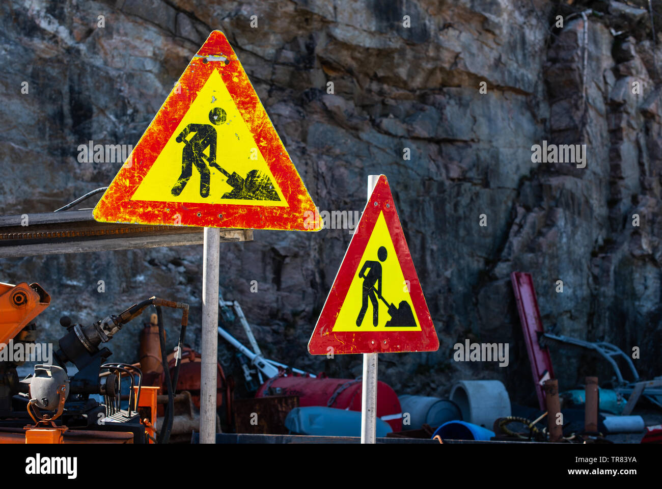 Work signs hi-res stock photography and images - Alamy