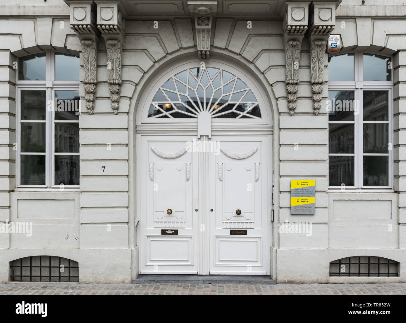 Façades of political buildings of the Flemish Government,Place des ...