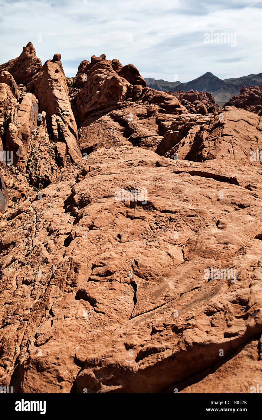 Orange rock formations at Valley of fire State park, landscape in ...