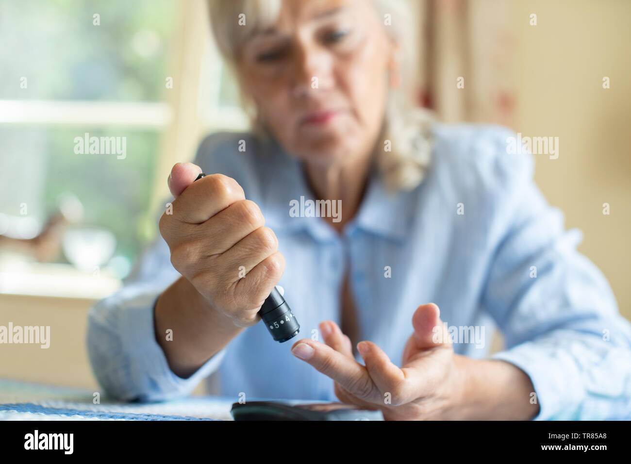 Home blood glucose testing hi-res stock photography and images - Alamy