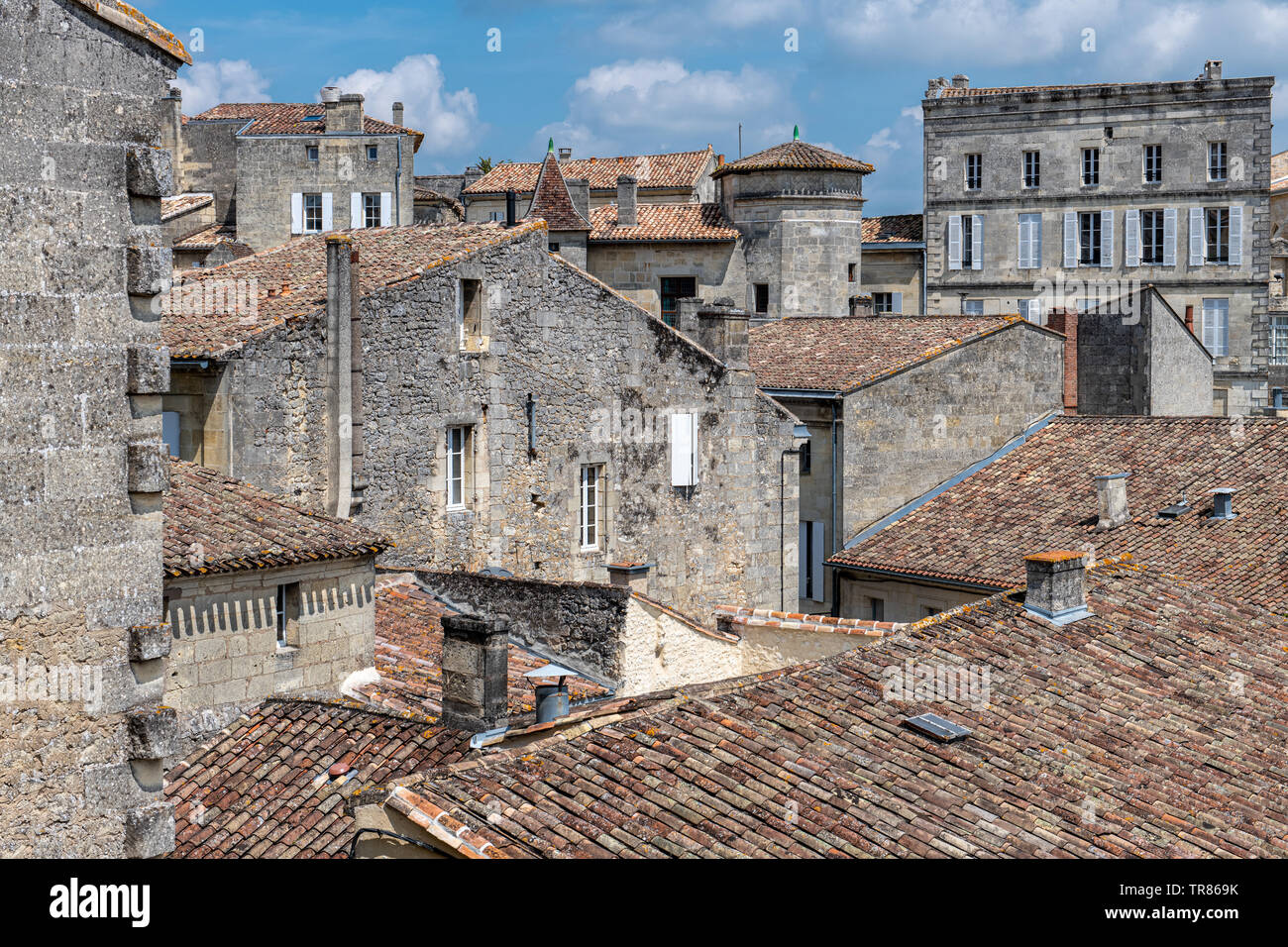 Panoramic View of the Medieval Fortification Town of Saint-Emilion ...