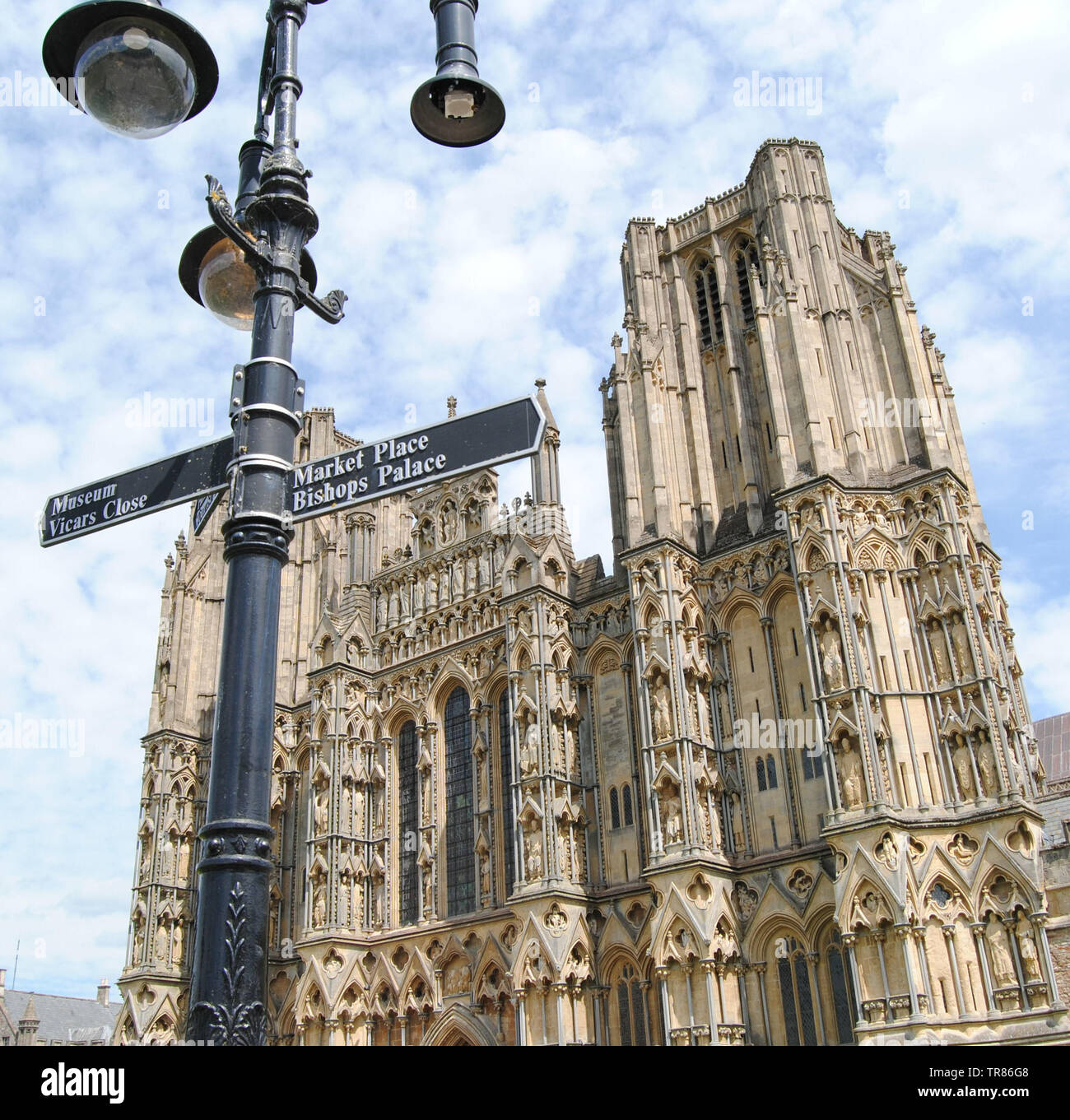 The historic buildings of Wells, Somerset, UK Stock Photo - Alamy