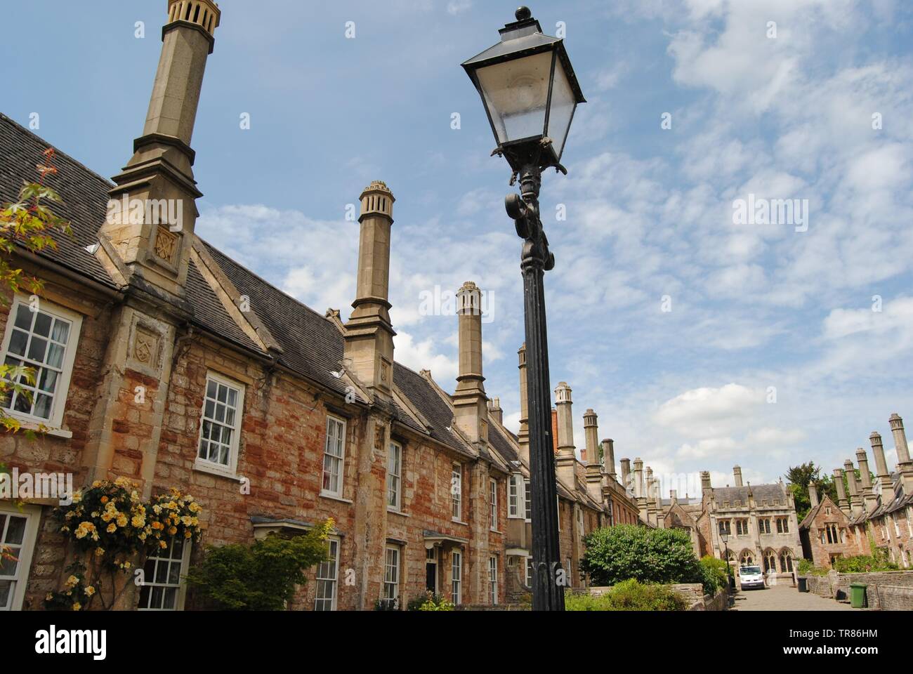 The historic buildings of Wells, Somerset, UK Stock Photo - Alamy
