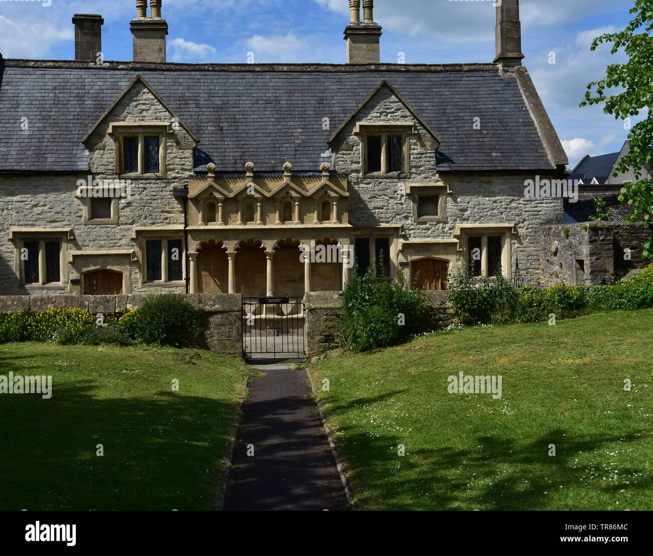The historic buildings of Wells, Somerset, UK Stock Photo - Alamy
