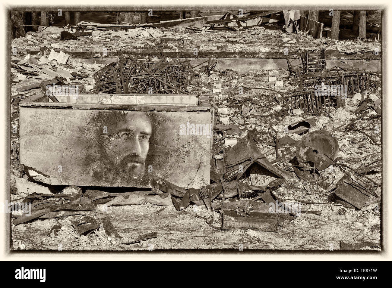 Graffiti artist Shane Grammer paints portraits among the ashes from ...