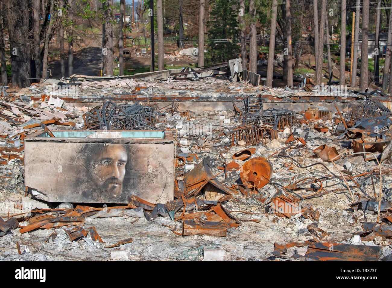Graffiti artist Shane Grammer paints portraits among the ashes from ...