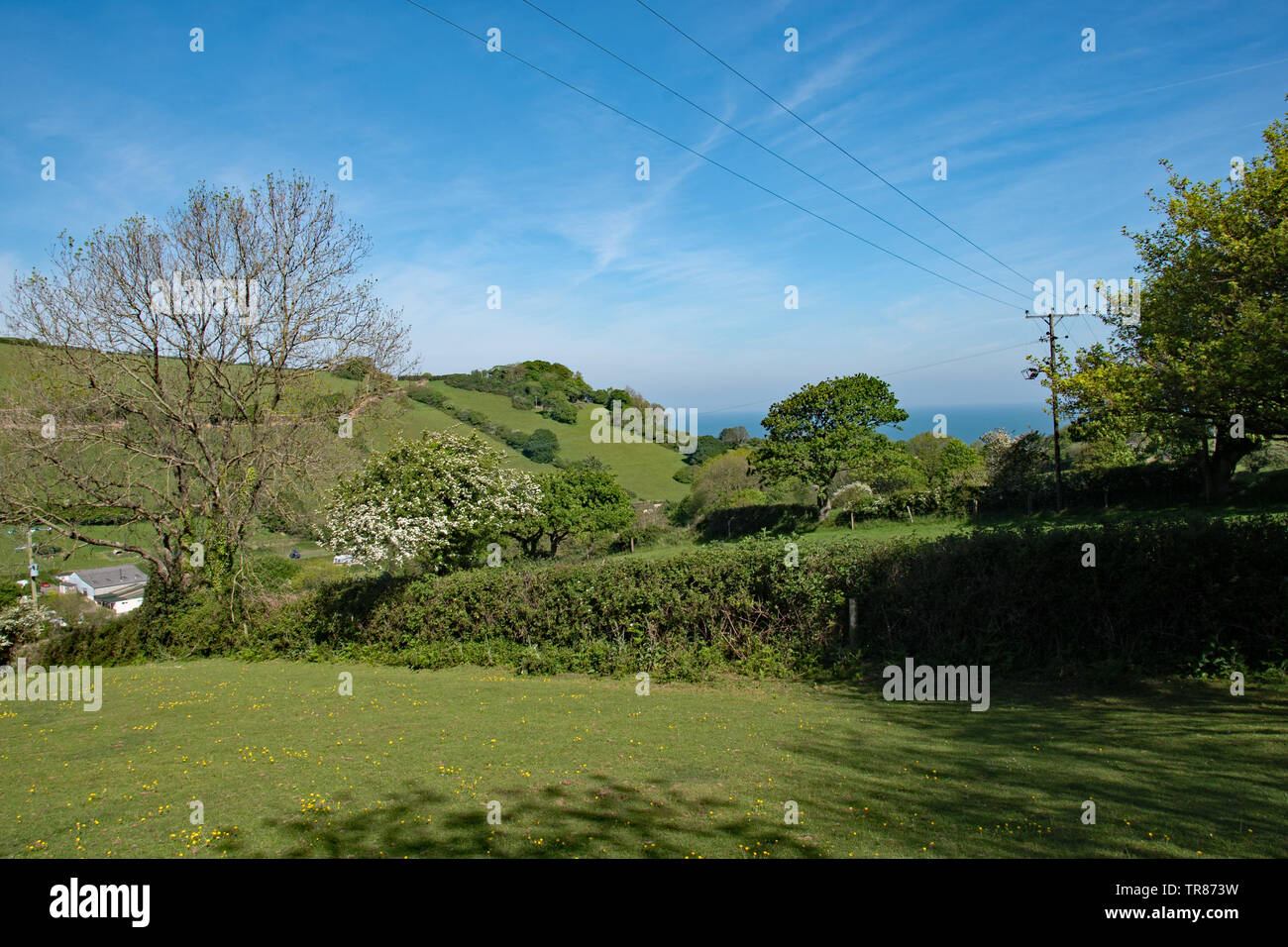 The rolling countryside around Combe Martin, North Devon, UK Stock ...
