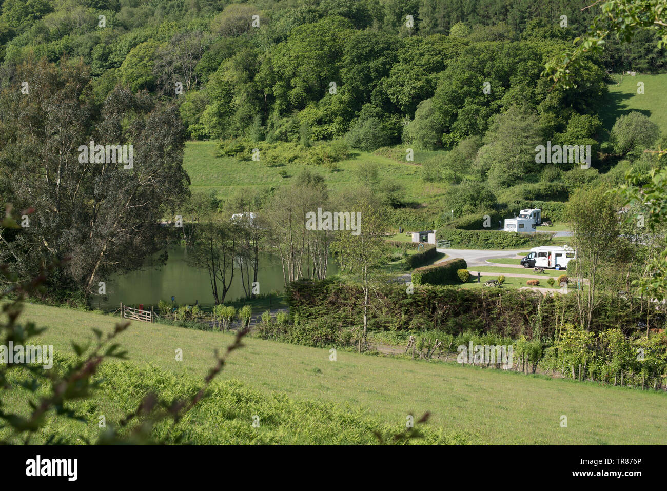 Newberry Valley caravan & camping site, Combe Martin, North Devon Stock ...