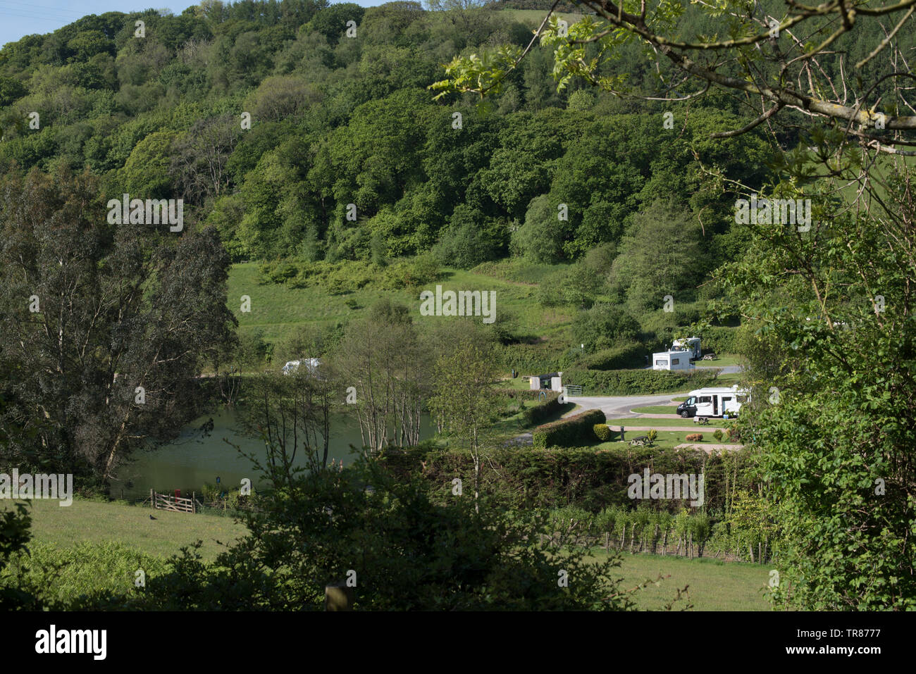 Newberry Valley caravan & camping site, Combe Martin, North Devon Stock ...