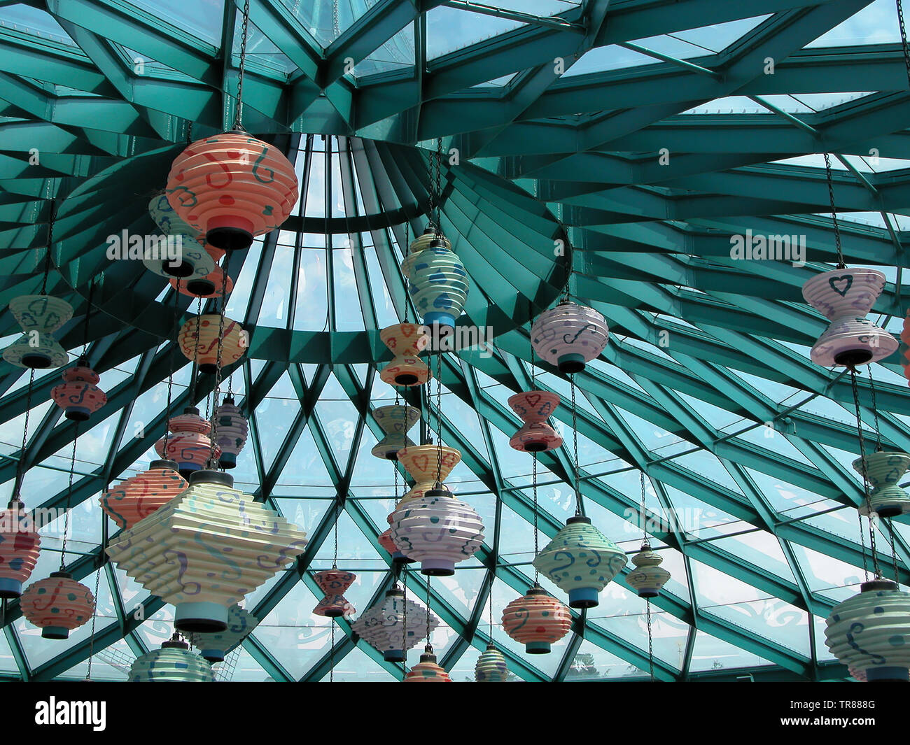 Top of the roundabout called the Mad Hatter's Tea Cups, Disneyland Park ...