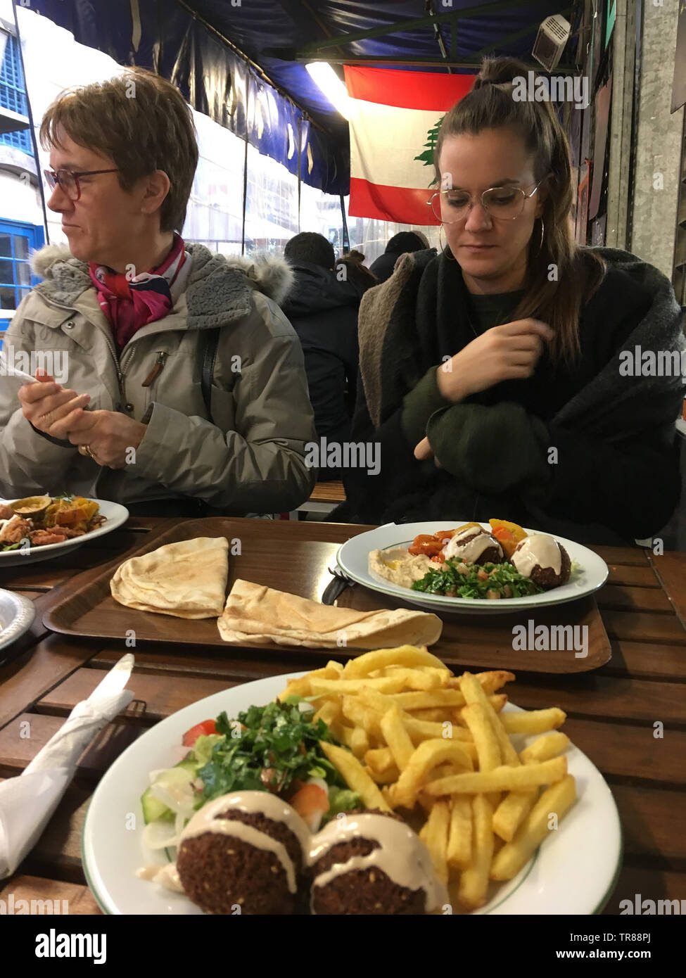 Lebanese restaurant, Marché des Enfants Rouges, Paris, France Stock ...